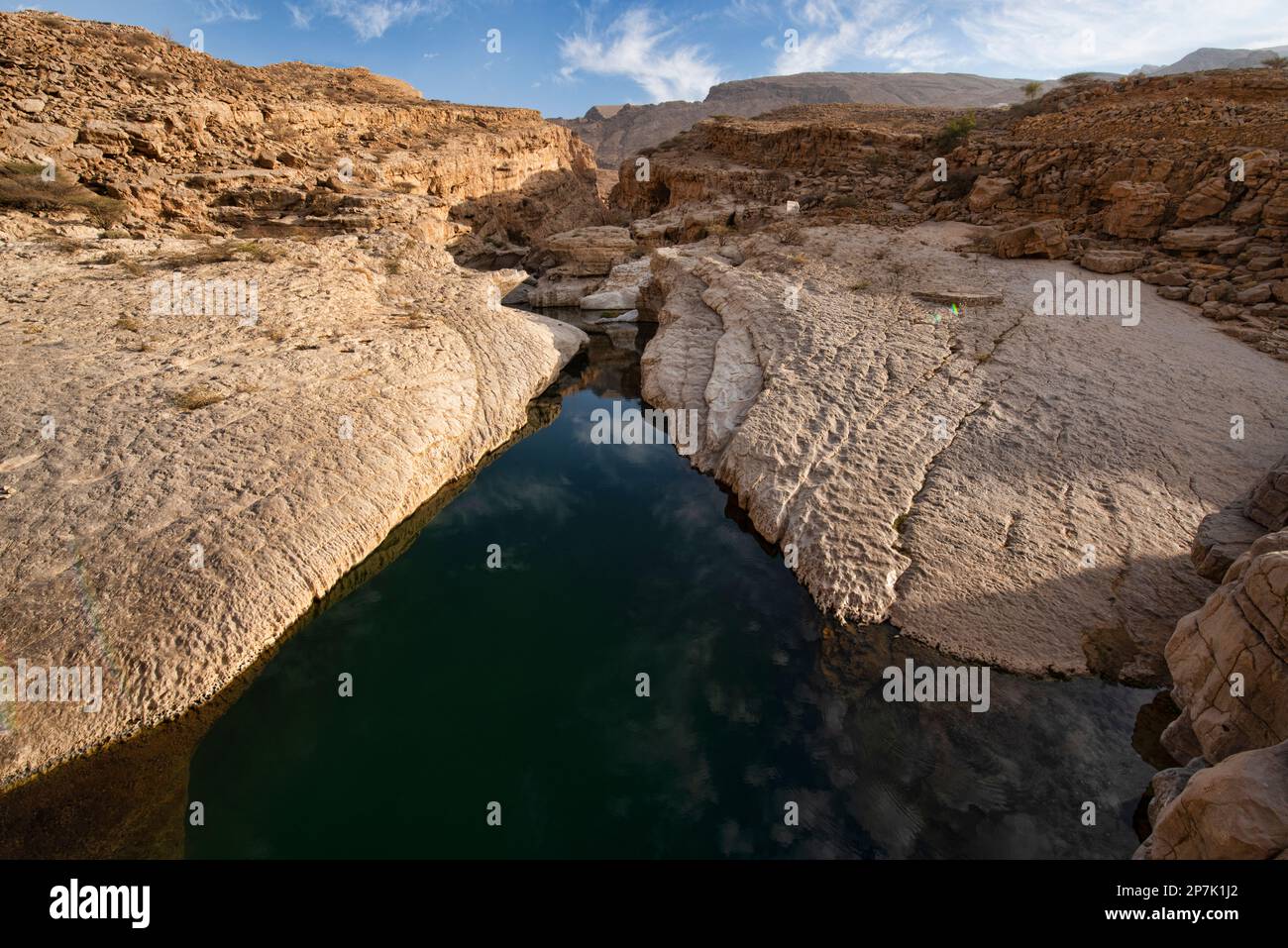 Water pools in the canyon, Wadi Bani Khalid, Oman Stock Photo - Alamy