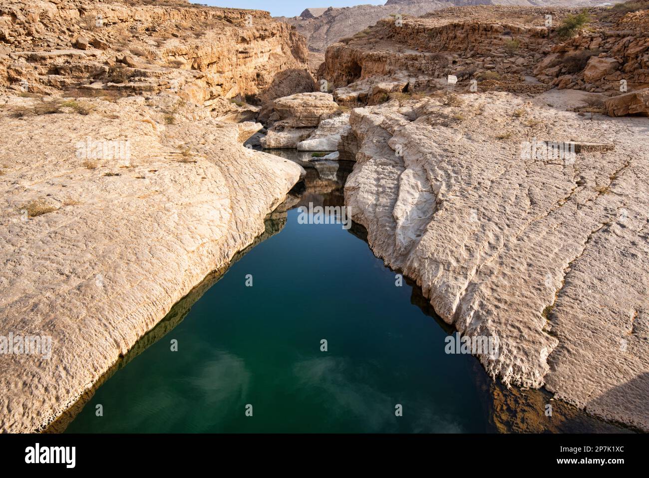 Water pools in the canyon, Wadi Bani Khalid, Oman Stock Photo - Alamy