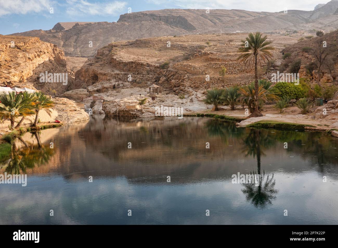 Water pools in the canyon, Wadi Bani Khalid, Oman Stock Photo - Alamy