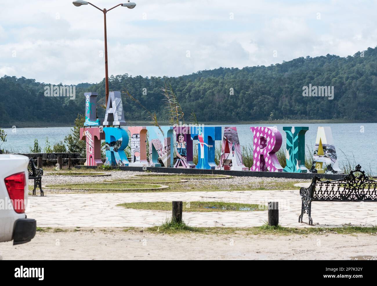 La Trinitaria sign at the border between Mexico and Guatemala Stock ...