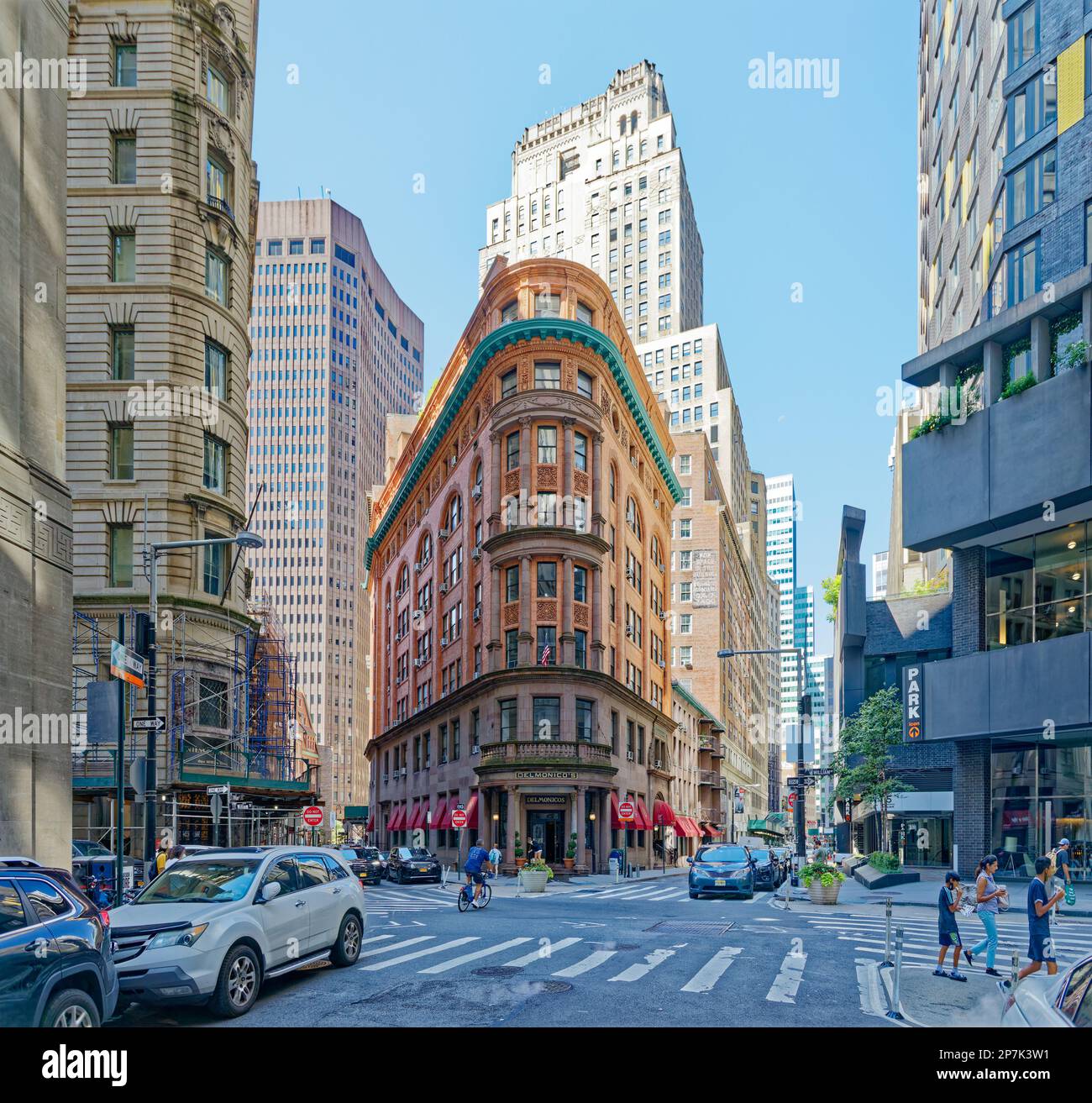 Delmonico’s restaurant occupies the base of this landmark brick, stone ...