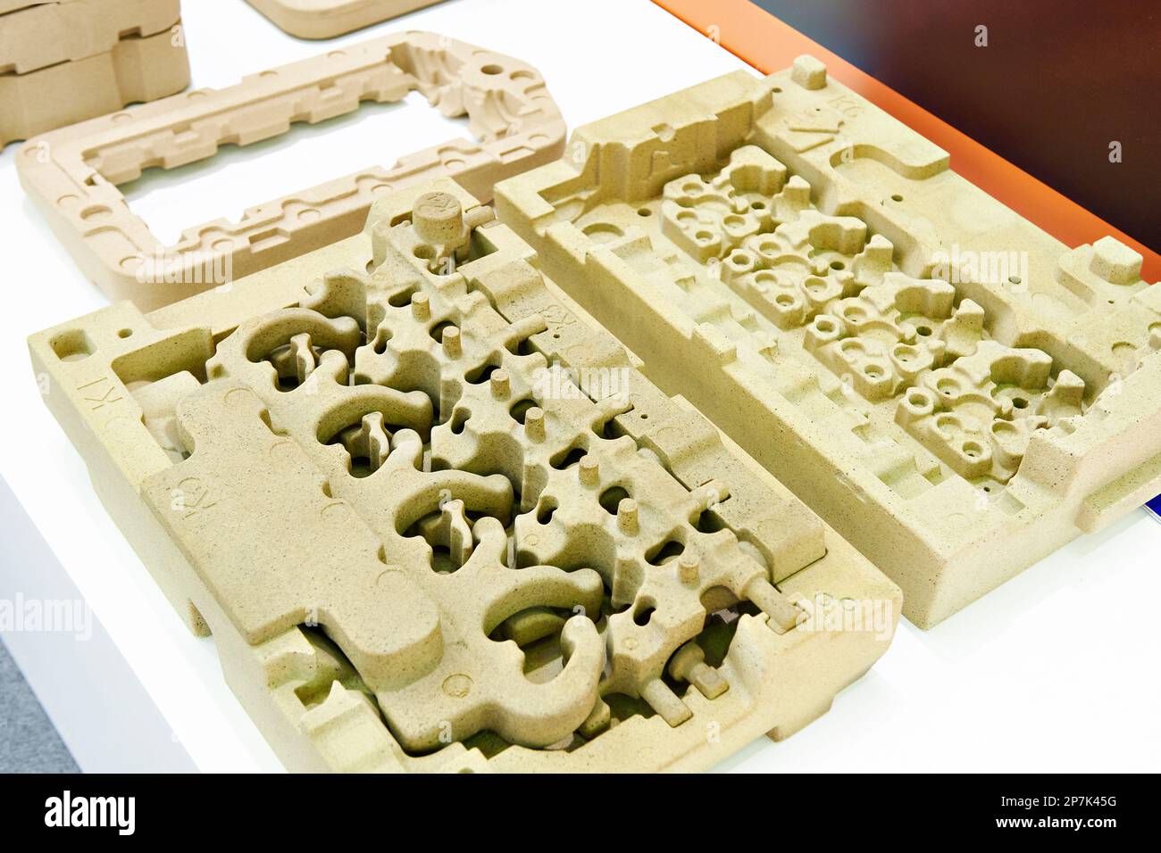 Low pressure sand mold casting machine for parts of engine Stock Photo ...