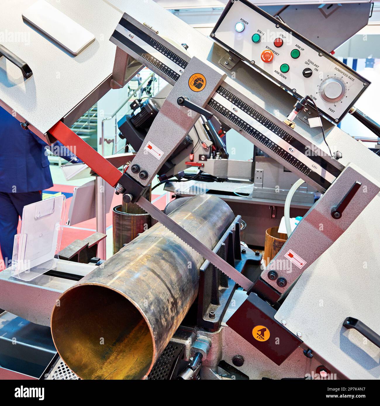Automatic band saw with control panel Stock Photo - Alamy