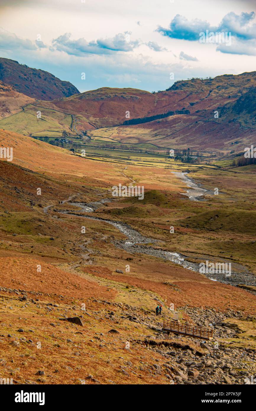 Beautiful Mickleden Valley, with views of Bowfell, Pike O'Stickle and ...