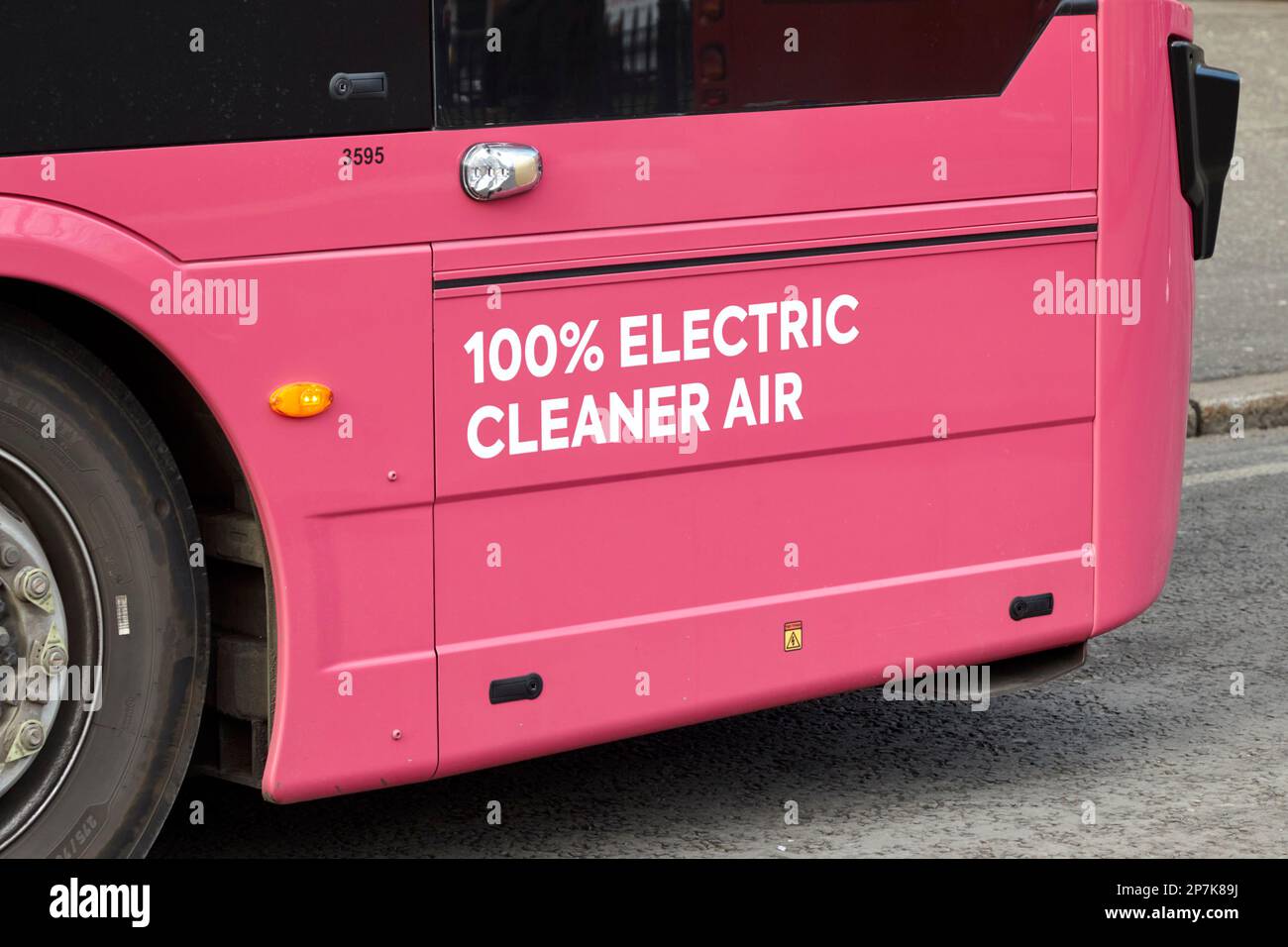 pink metro translink 100% electric belfast city bus public transport ...