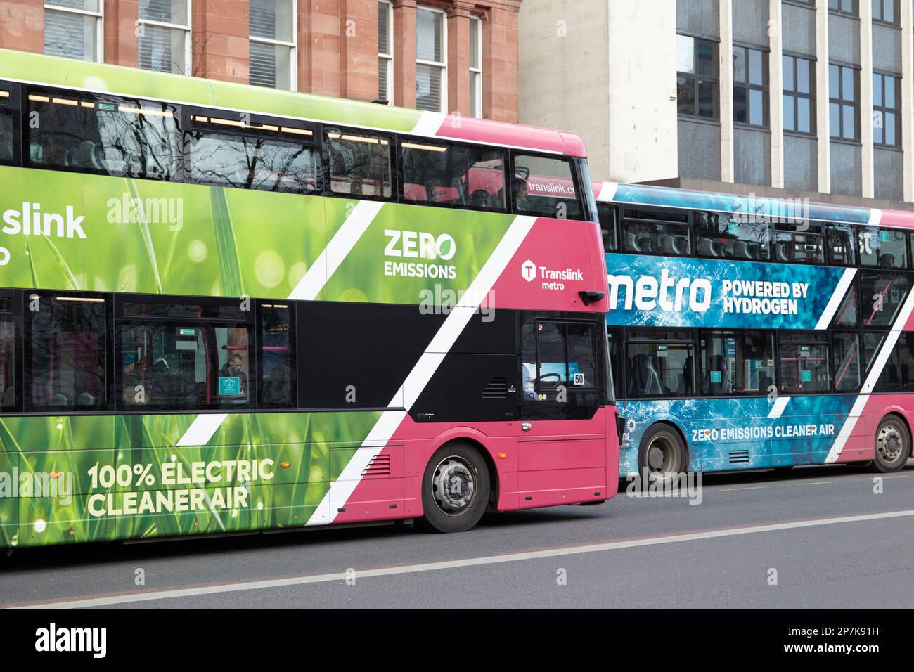 pink metro translink 100% electric and hydrogen powered belfast city ...
