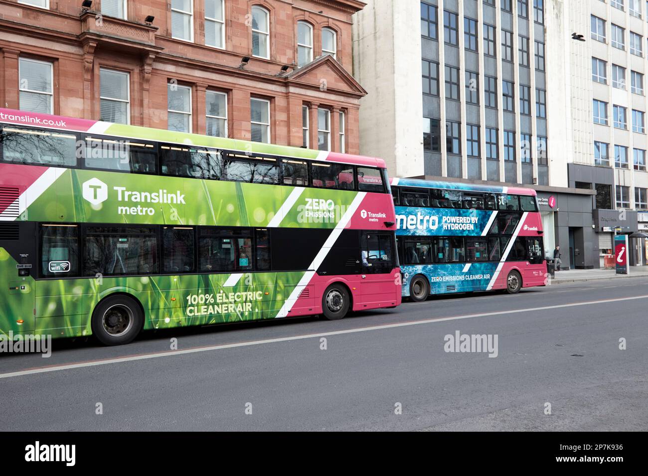 pink metro translink 100% electric and hydrogen powered belfast city ...