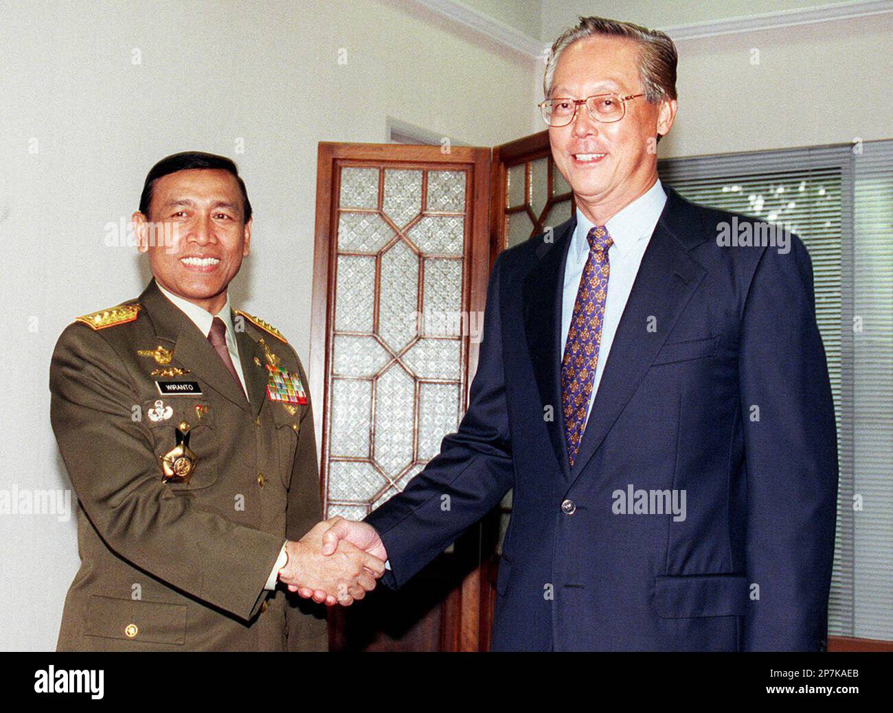 Indonesian General Wiranto (left) also met with Prime Minister Goh Chok ...