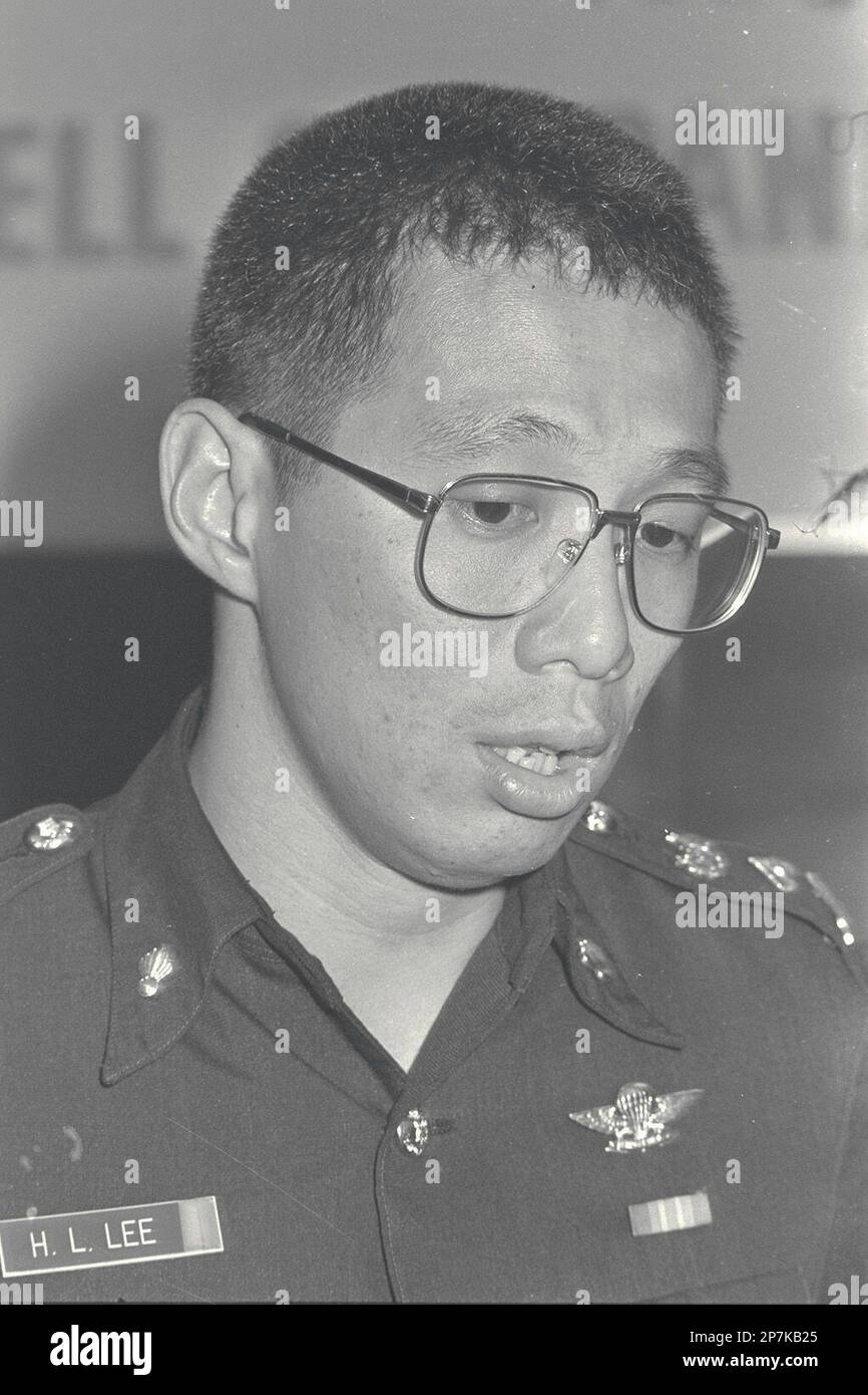 Lt Col Lee Hsien Loong, son of Prime Minister Lee Kuan Yew, during a ...