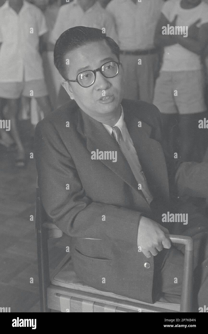 Mr Lim Cher Kheng at the Singapore Airport on 24 May, 1956. He was one ...