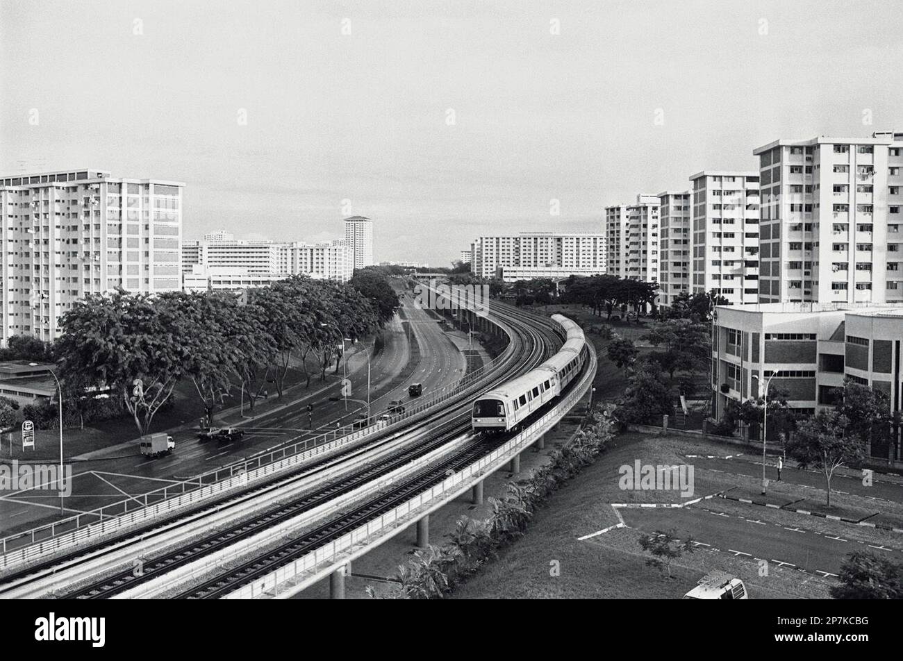 Opening of MRT system - Day 2. Trains running along the six-kilometre ...
