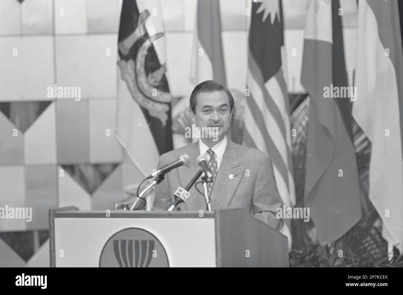 Malaysia's Foreign Affairs Minister Abdullah Ahmad Badawi speaking at ...