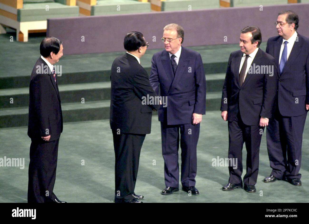 Macau handover - Chinese President Jiang Zhemin (second from left) and ...