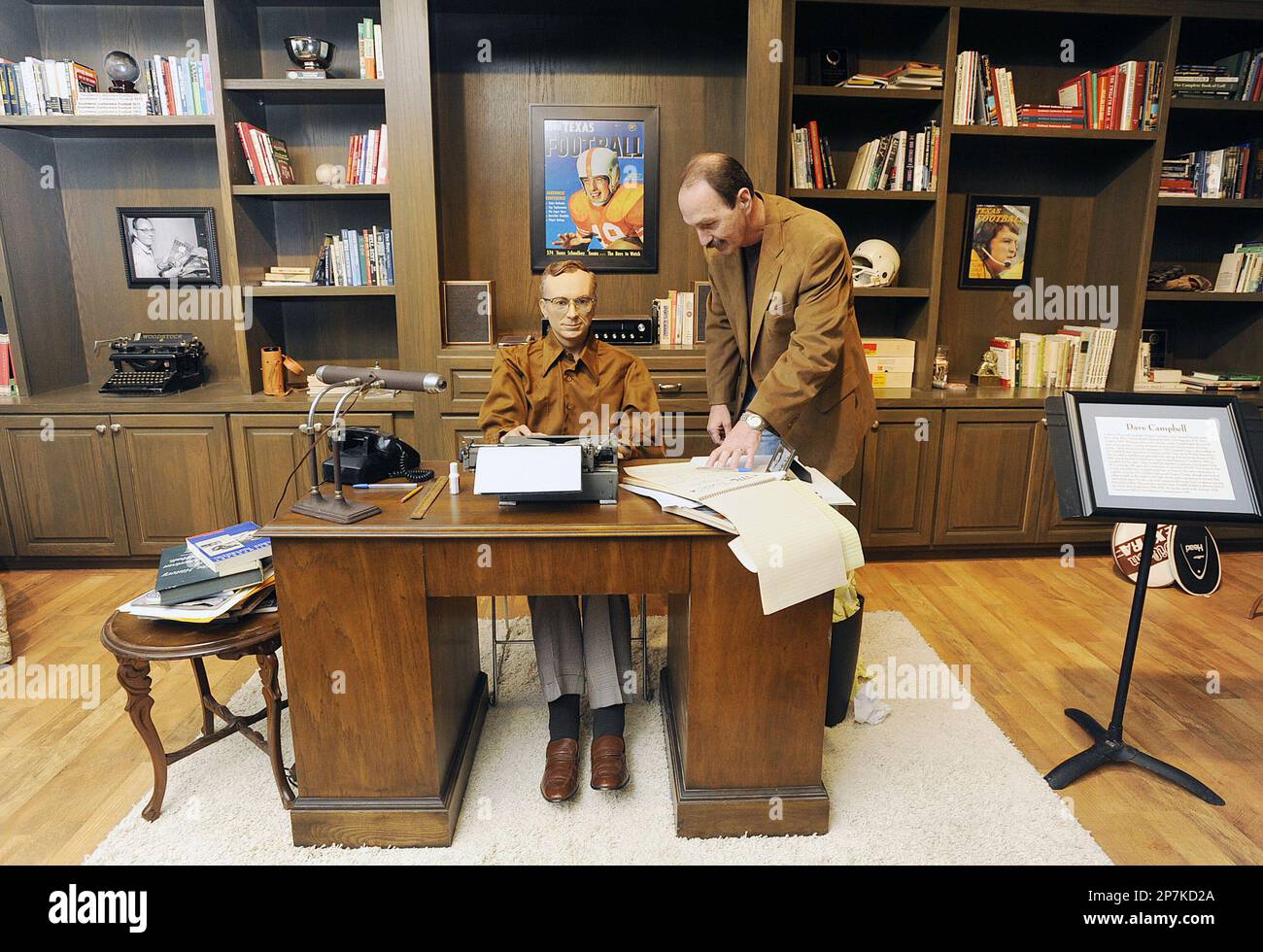Texas Sports Hall of Fame executive director Steve Fallon works near a ...