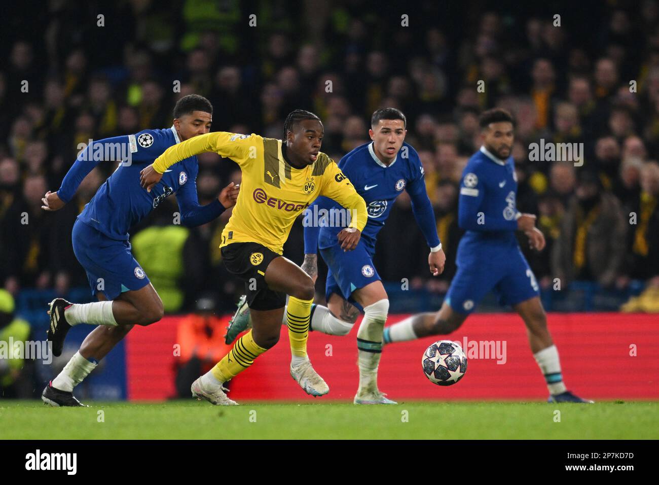 England, London, 07 March 2023 - Jamie Bynoe-Gittens of Borussia ...