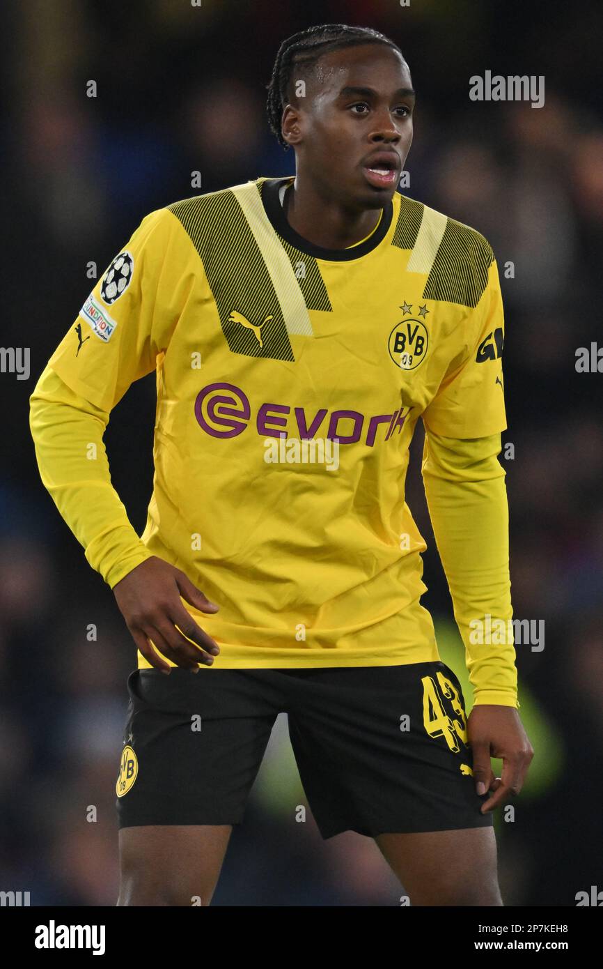 England, London, 07 March 2023 - Jamie Bynoe-Gittens of Borussia ...