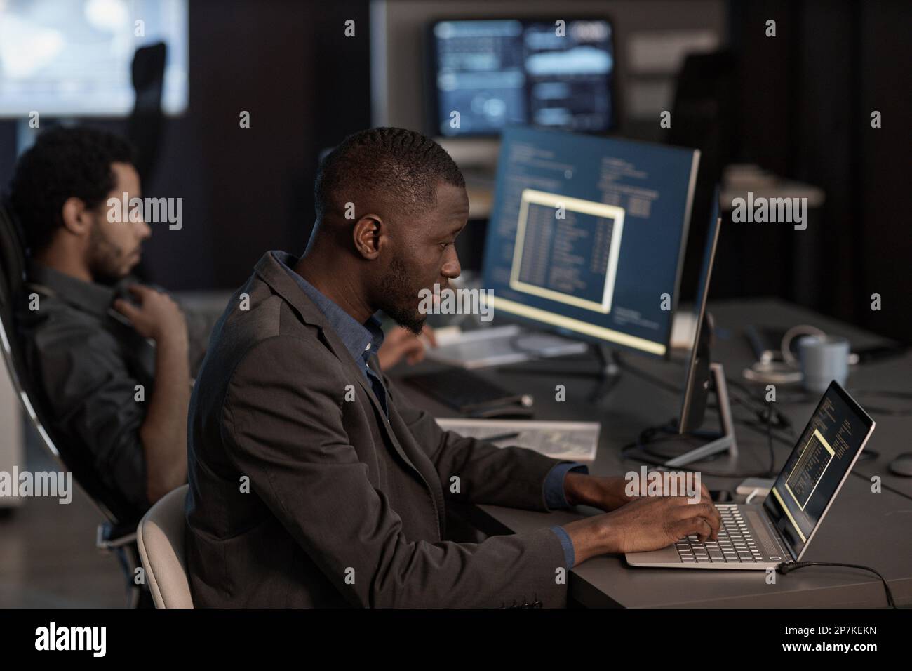 Cyber security software engineer typing hi-res stock photography and images - Alamy