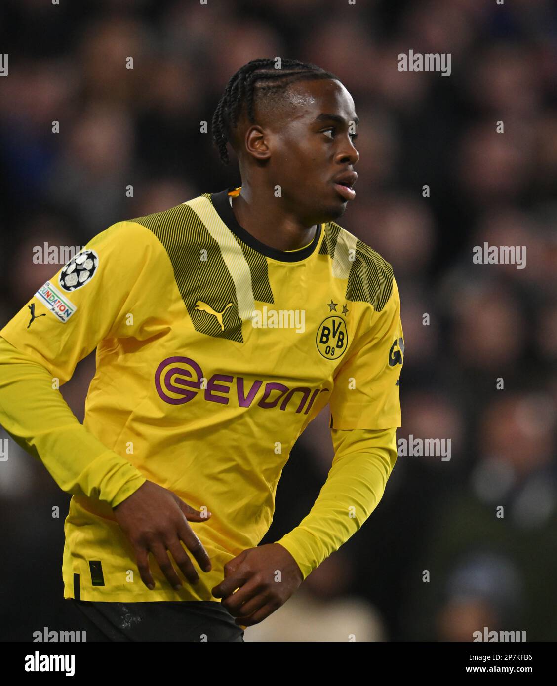 England, London, 07 March 2023 - Jamie Bynoe-Gittens of Borussia ...