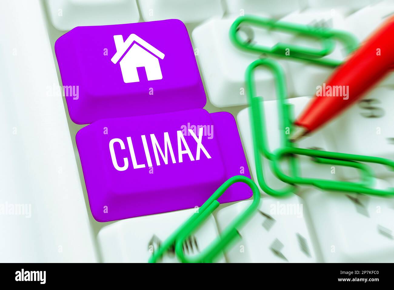 Text showing inspiration Climax. Word Written on the highest or most ...