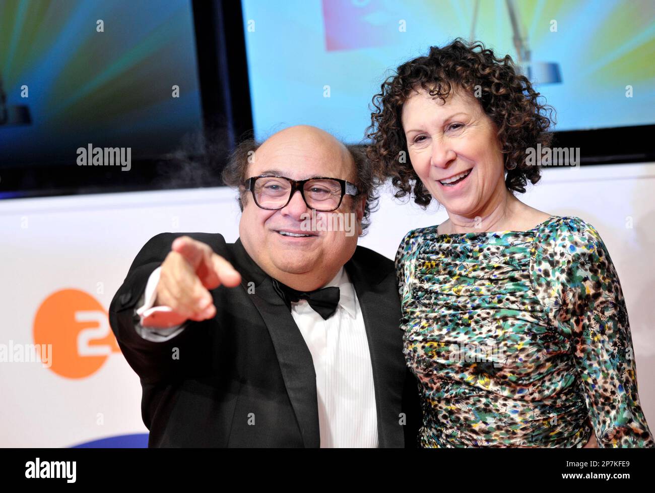 US actor Danny DeVito, left, and Rhea Pearlman pose on the red carpet ...