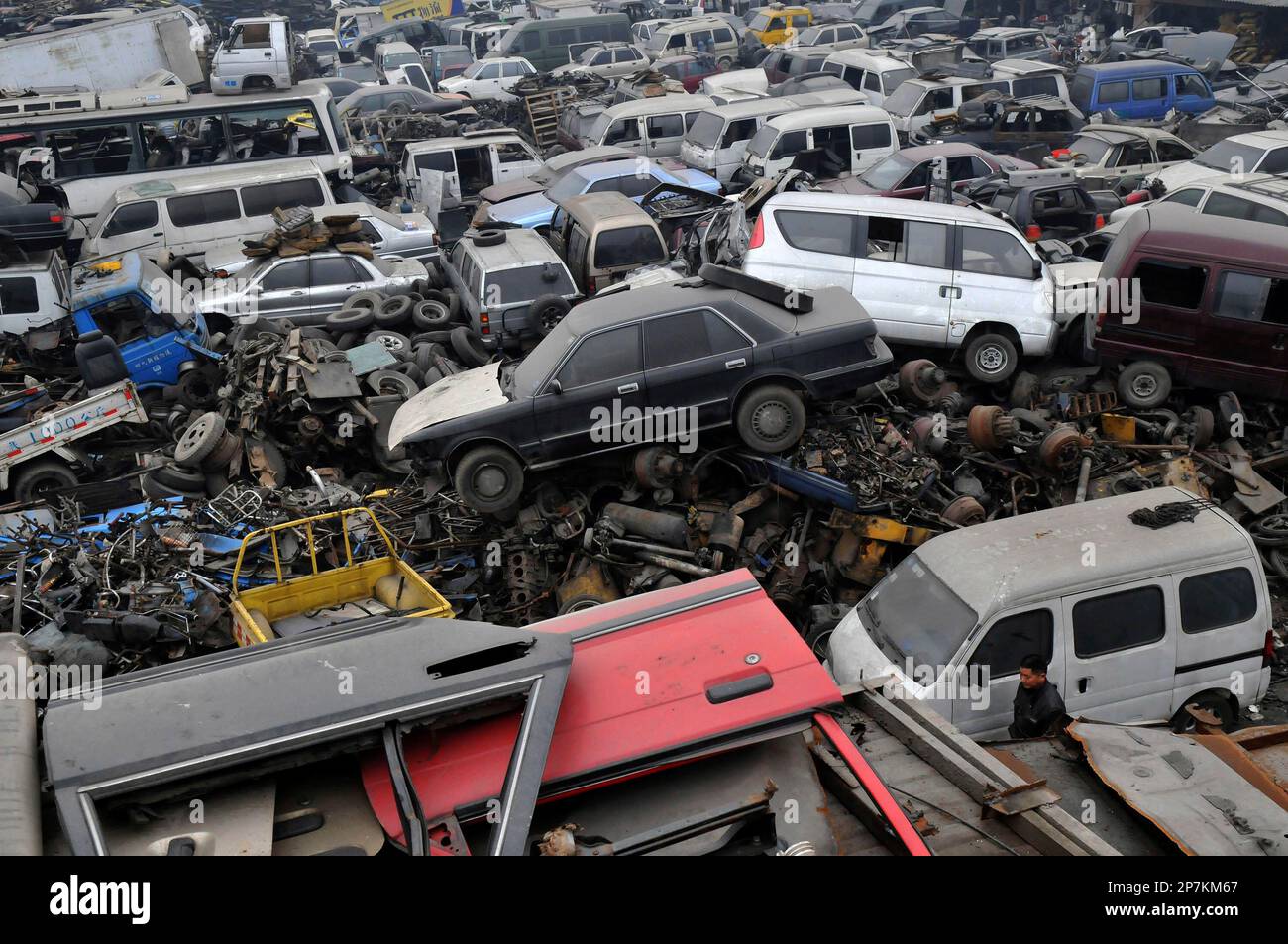 In this photo taken on Saturday, Jan. 23, 2010, car parts and bodies ...