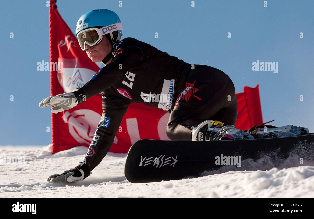 Canada's Michael Lambert turns around a gate during the World Cup ...