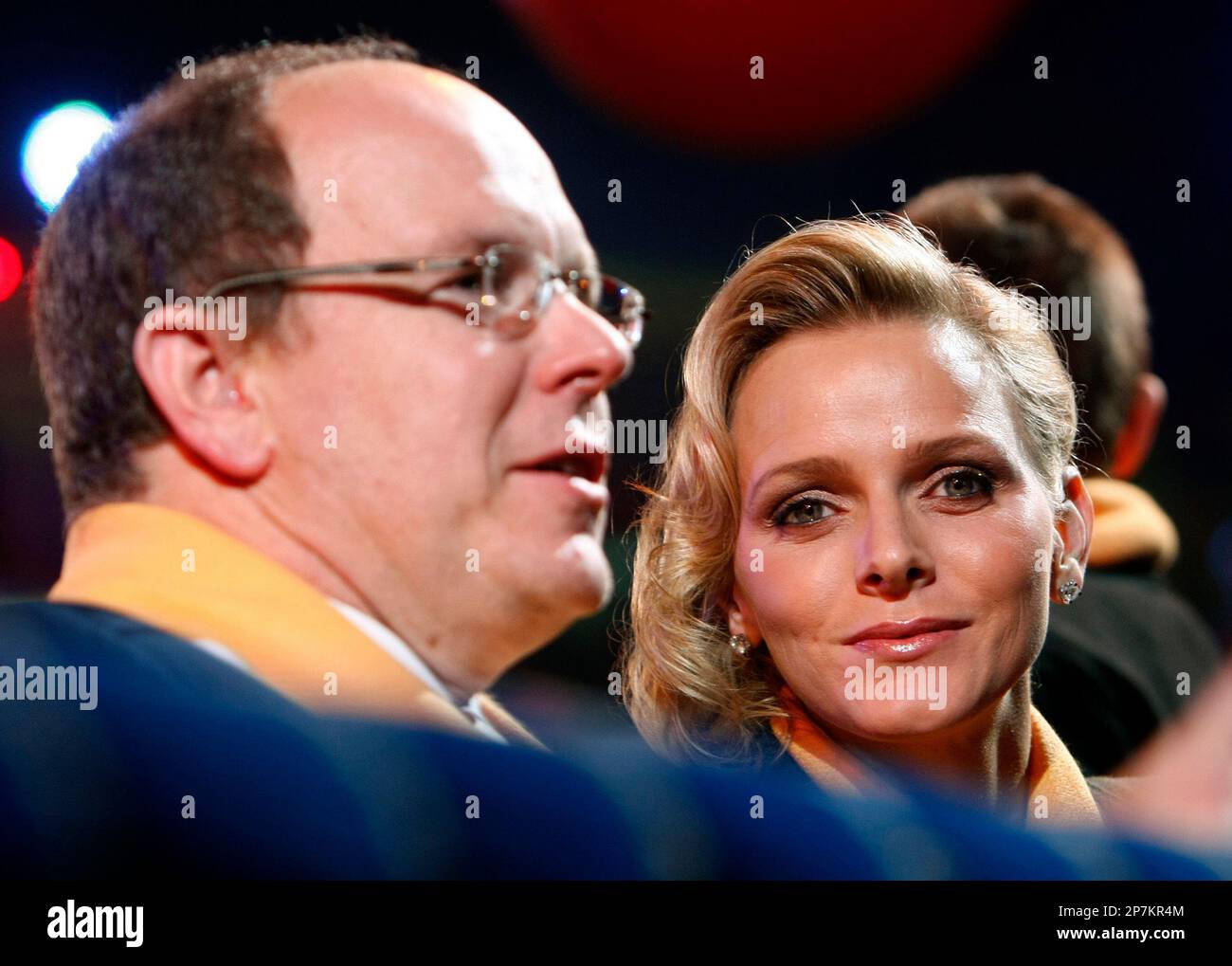Prince Albert II of Monaco and his friend Charlene Wittstock attend the ...