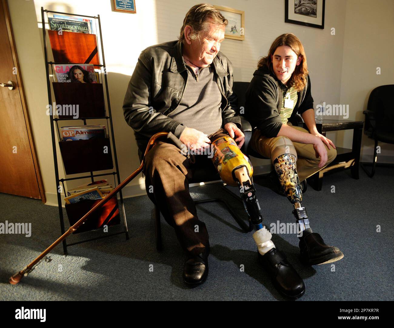 In this Jan. 11, 2010 photo, amputees Danny Gates, left, and Zach ...
