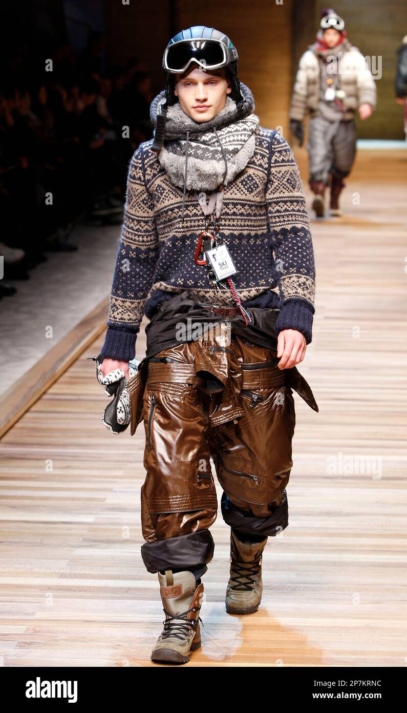A model wears a creation of D&G men's Fall-Winter 2010/2011 collection ...