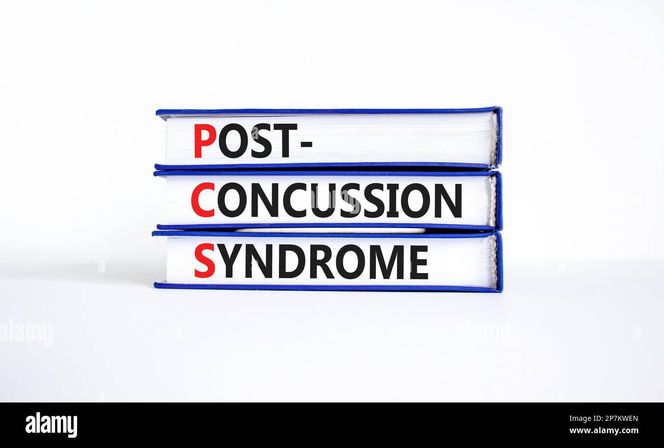 PCS post-concussion syndrome symbol. Concept words PCS post-concussion syndrome on books on a ...