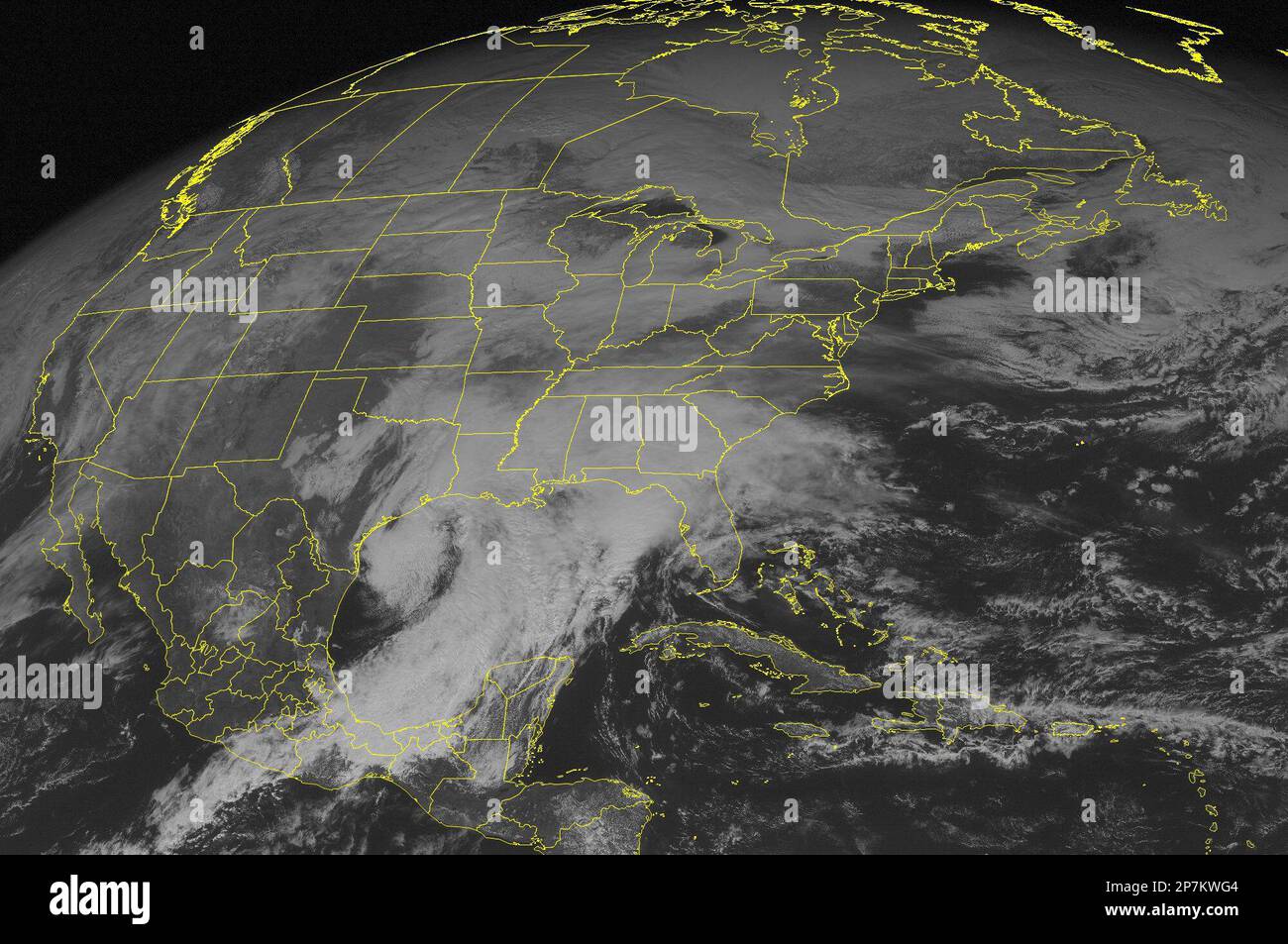 This NOAA satellite image taken Saturday, January 16, 2010 at 12:45 PM ...