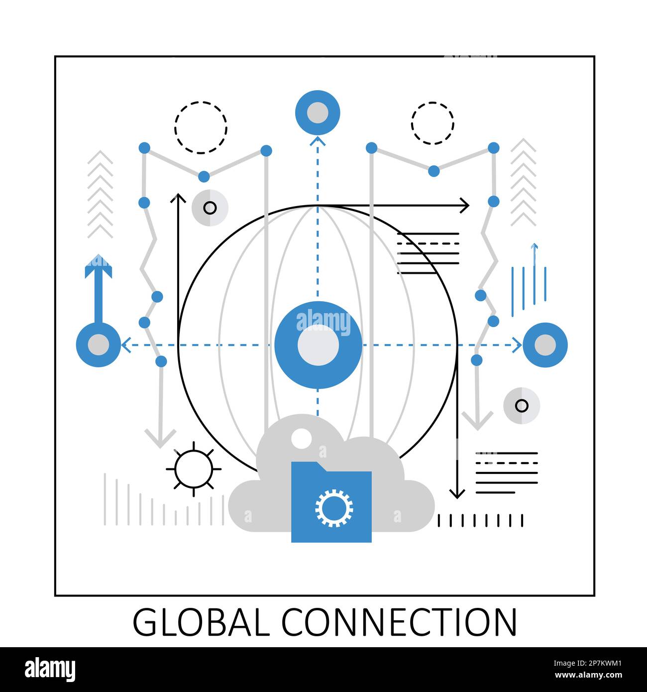 Global network connection. Cloud computing information sharing vector illustration Stock Vector ...