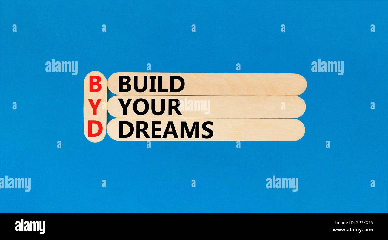 BYD build your dreams symbol. Concept words BYD build your dreams on ...