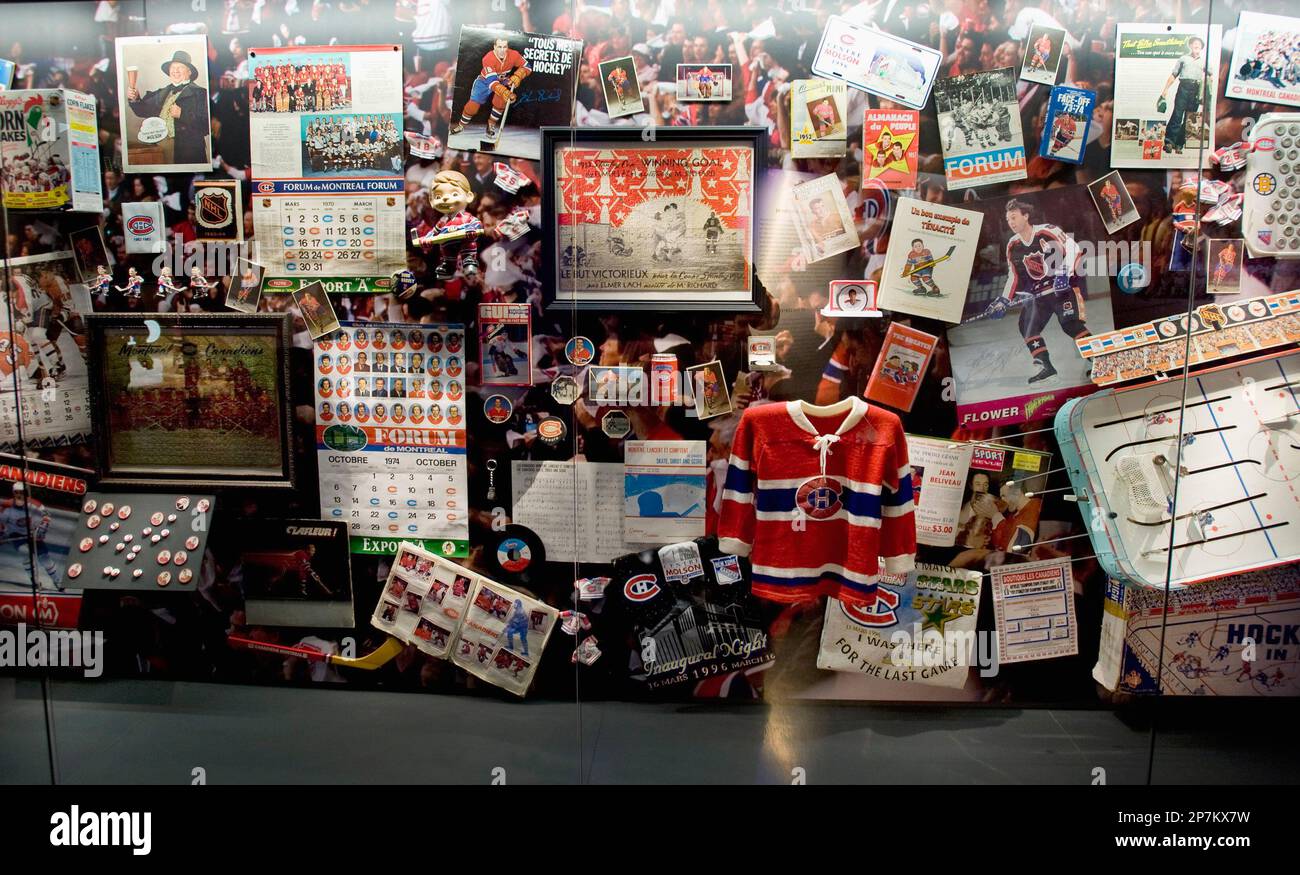 Montreal Canadiens memorabilia is displayed at the newly inaugurated ...