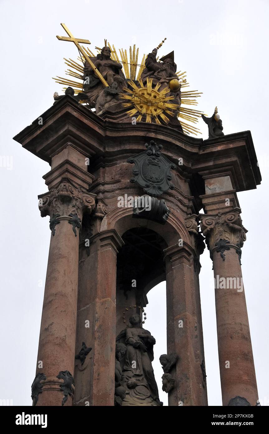 Holy Trinity Statue, Plague Column, Banská Štiavnica, Selmecbánya, Banská Bystrica region ...