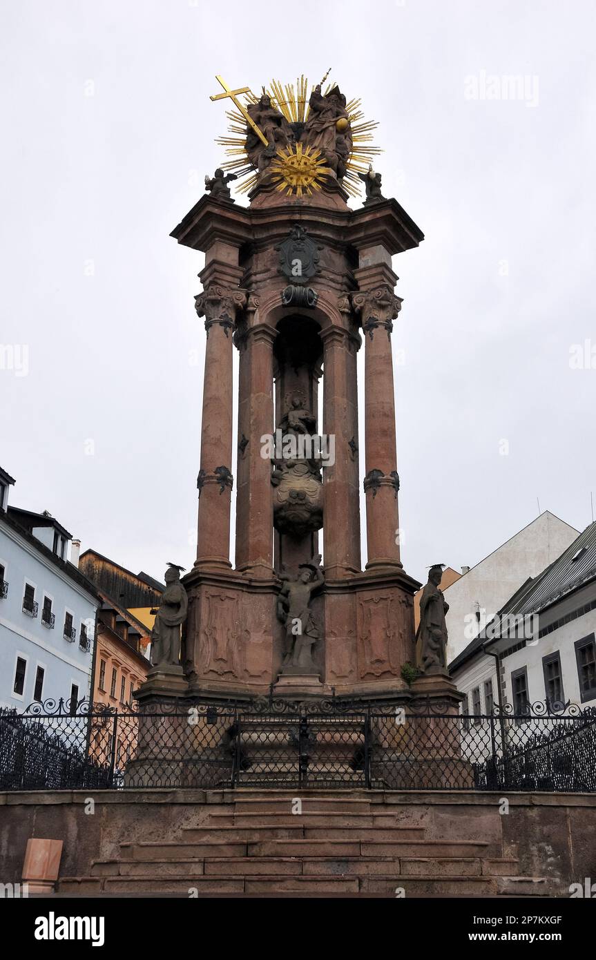 Holy Trinity Statue, Plague Column, Banská Štiavnica, Selmecbánya, Banská Bystrica region ...