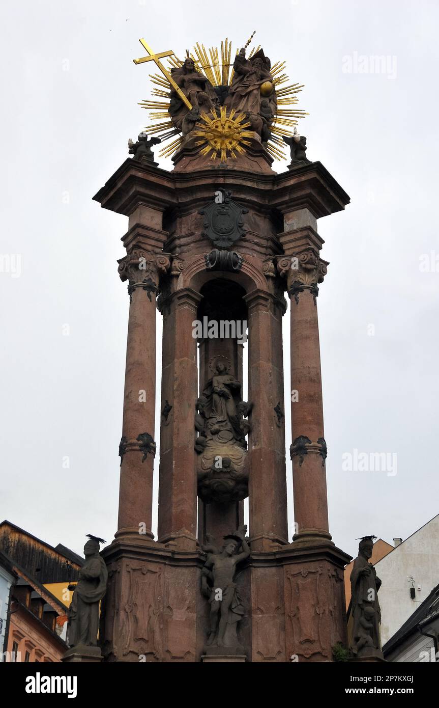Holy Trinity Statue, Plague Column, Banská Štiavnica, Selmecbánya, Banská Bystrica region ...