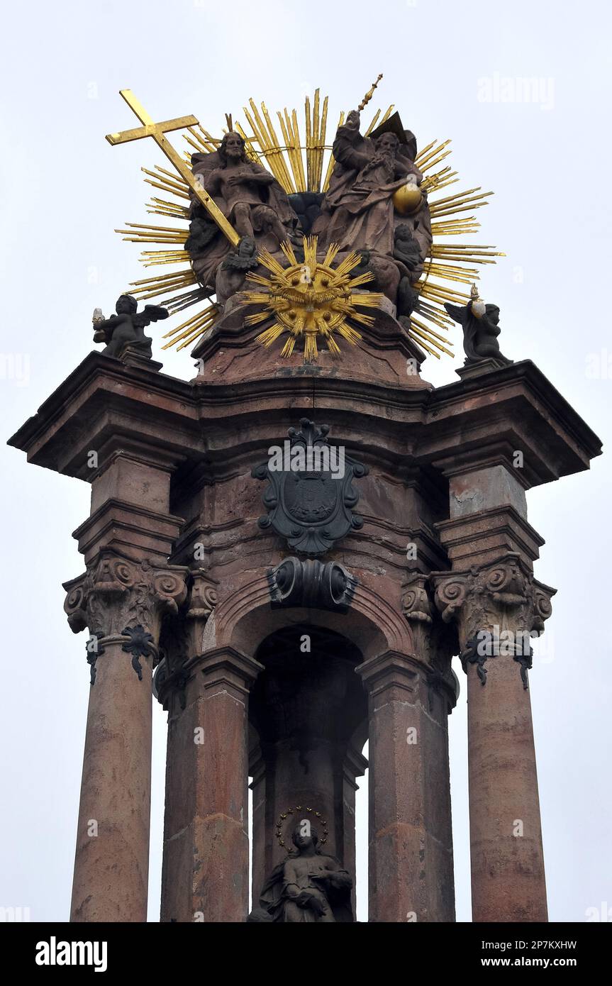 Holy Trinity Statue, Plague Column, Banská Štiavnica, Selmecbánya, Banská Bystrica region ...