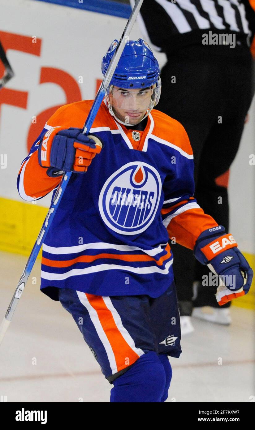 Edmonton Oilers' Andrew Cogliano, celebrates his goal on the Pittsburg ...