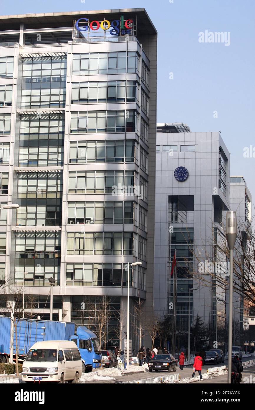 A view of the Google China headquarters in Beijing, China on Thursday ...