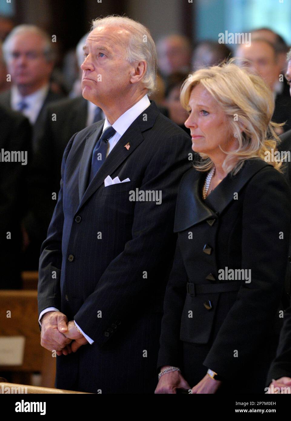 Vice President Joe Biden And His Wife Jill Biden Attend The Funeral Mass For His Mother Jean