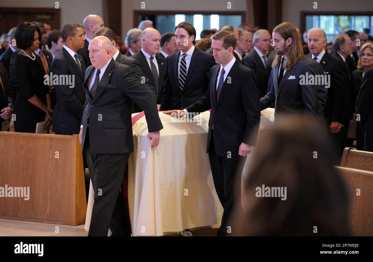 The casket of Jean Biden, mother of Vice President Joe Biden, arrives ...