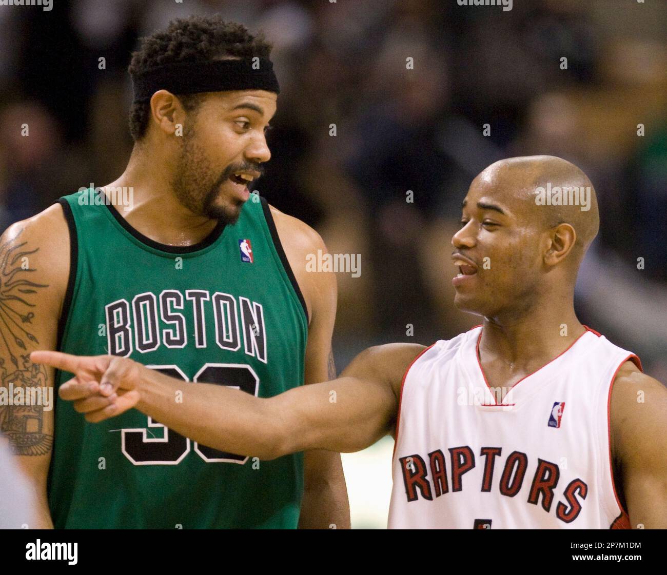Toronto Raptors guard Jarrett Jack, right, and Boston Celtics forward ...