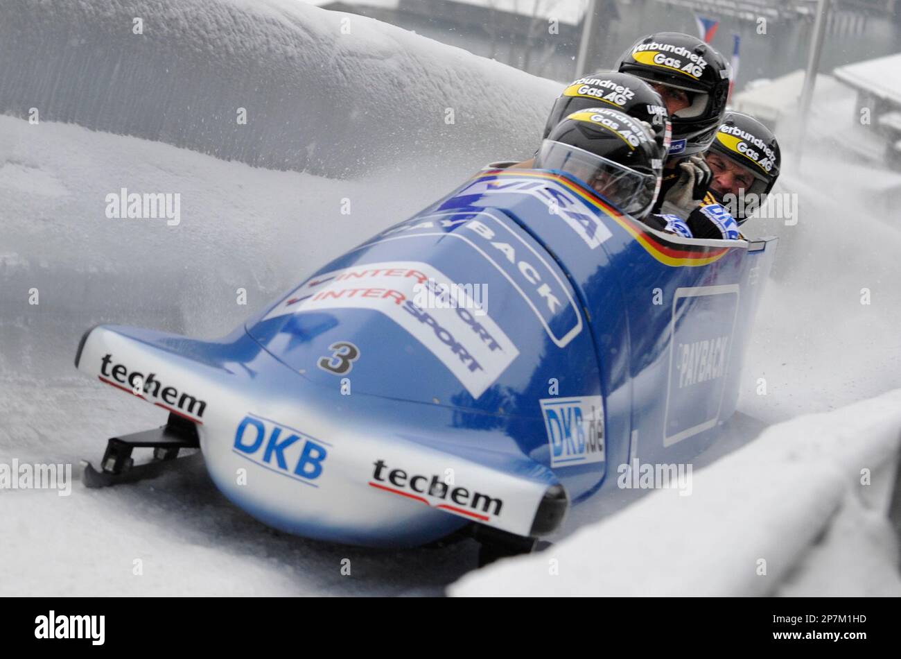 Team Germany 1 with pilot Andreas Lange, Rene Hoppe, Kevin Kuske and ...