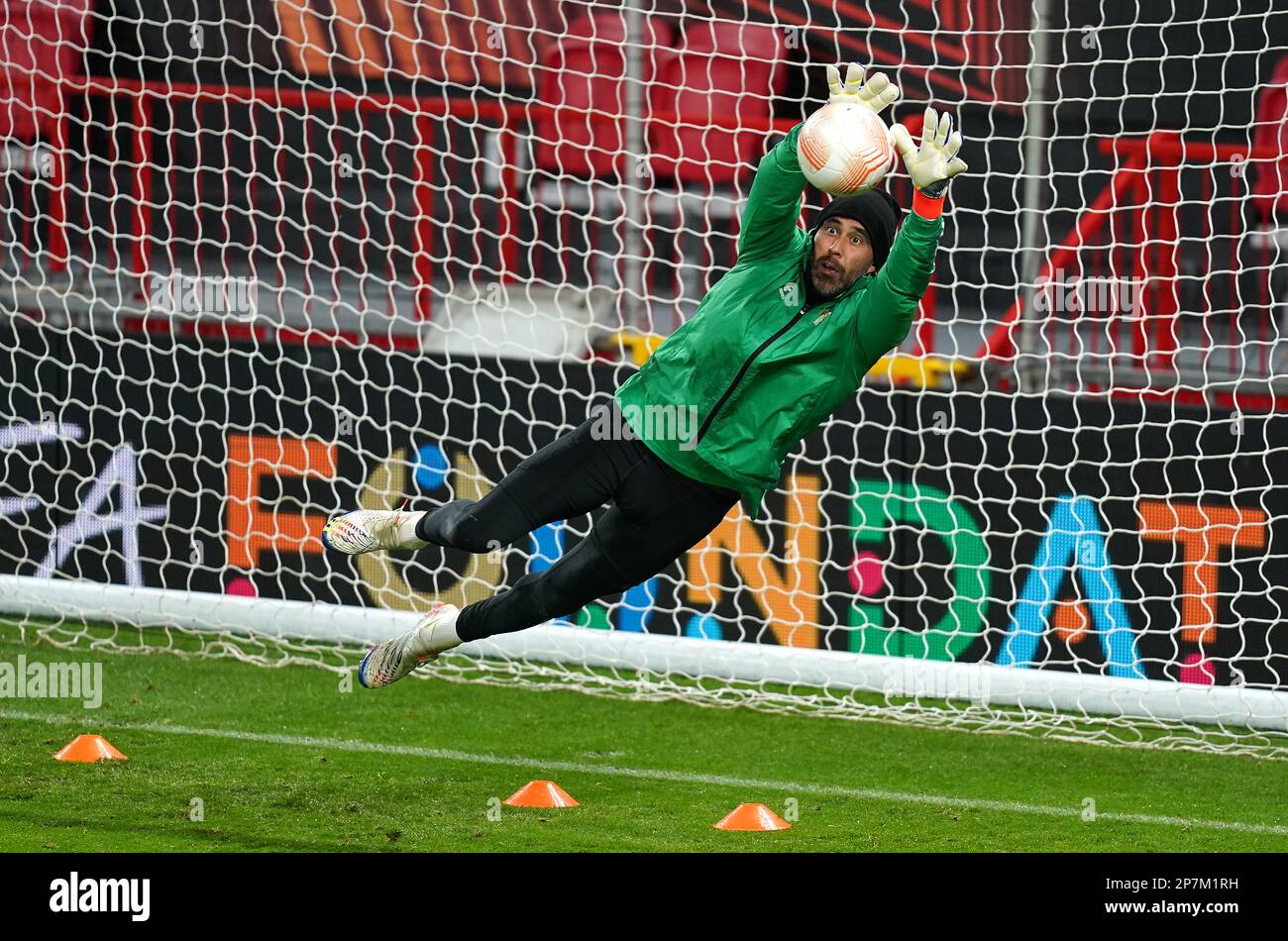 Real Betis goalkeeper Claudio Bravo during a training session at Old ...