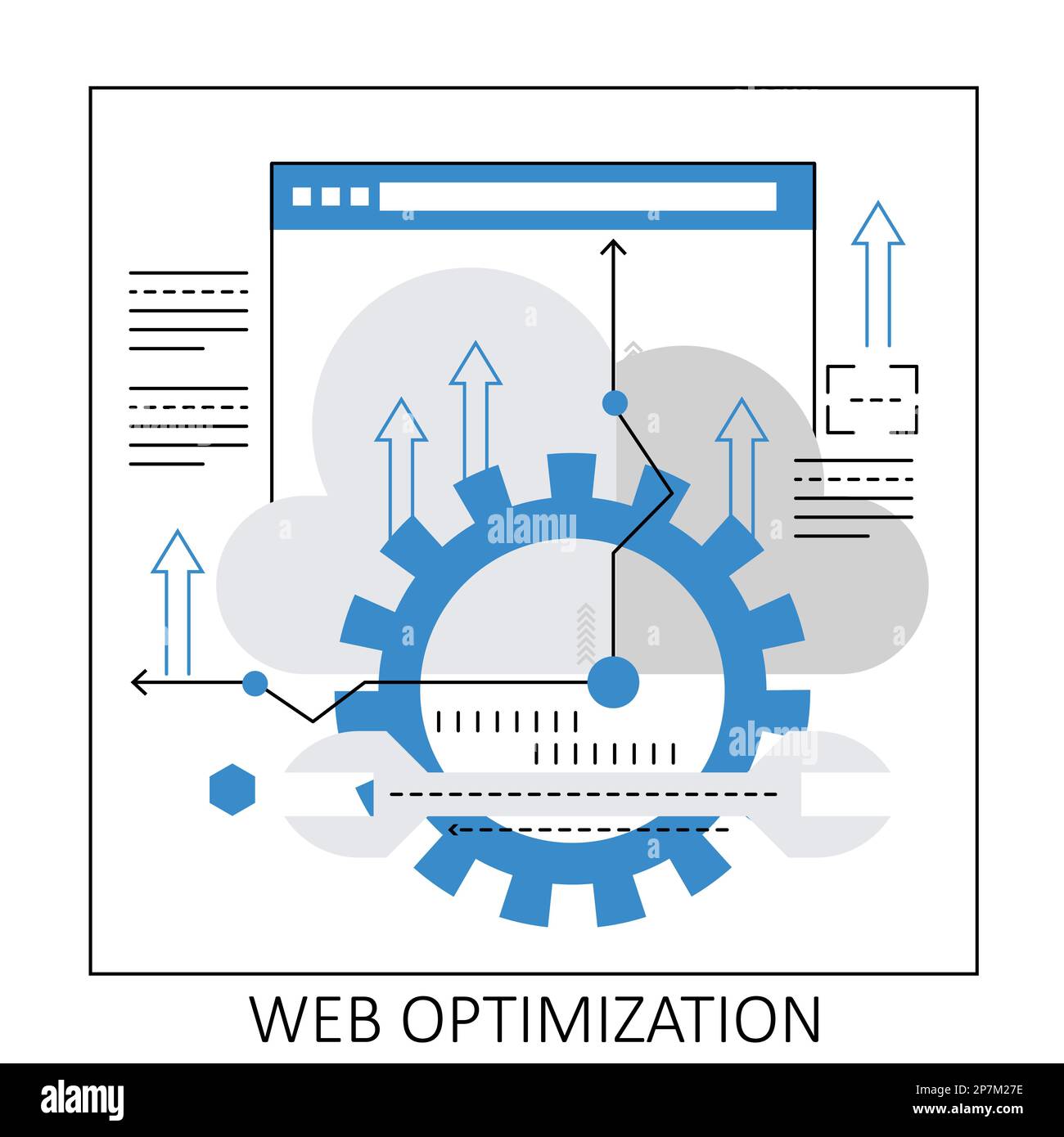 Cloud web optimization. Online cloud storage management vector ...