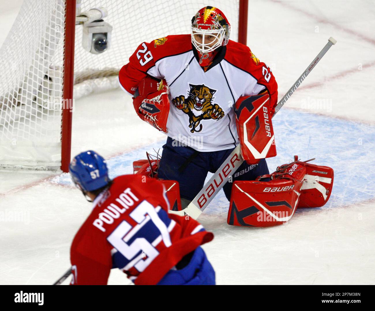 Montreal Canadiens' Benoit Pouliot (57) scores past Florida Panthers ...