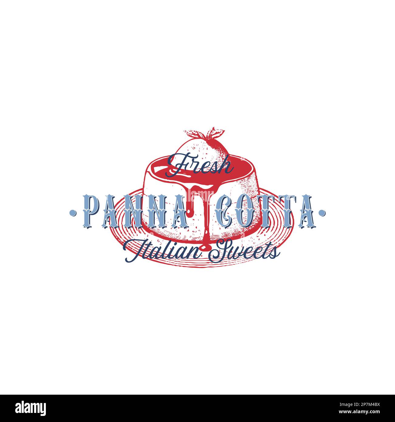 Vector panna cotta Vintage Abstract Sign, Symbol or Label Template ...