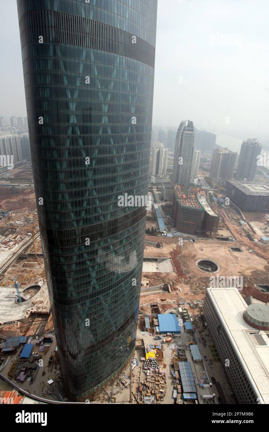 A view of the 432-meter high Guangzhou International Finance Center ...