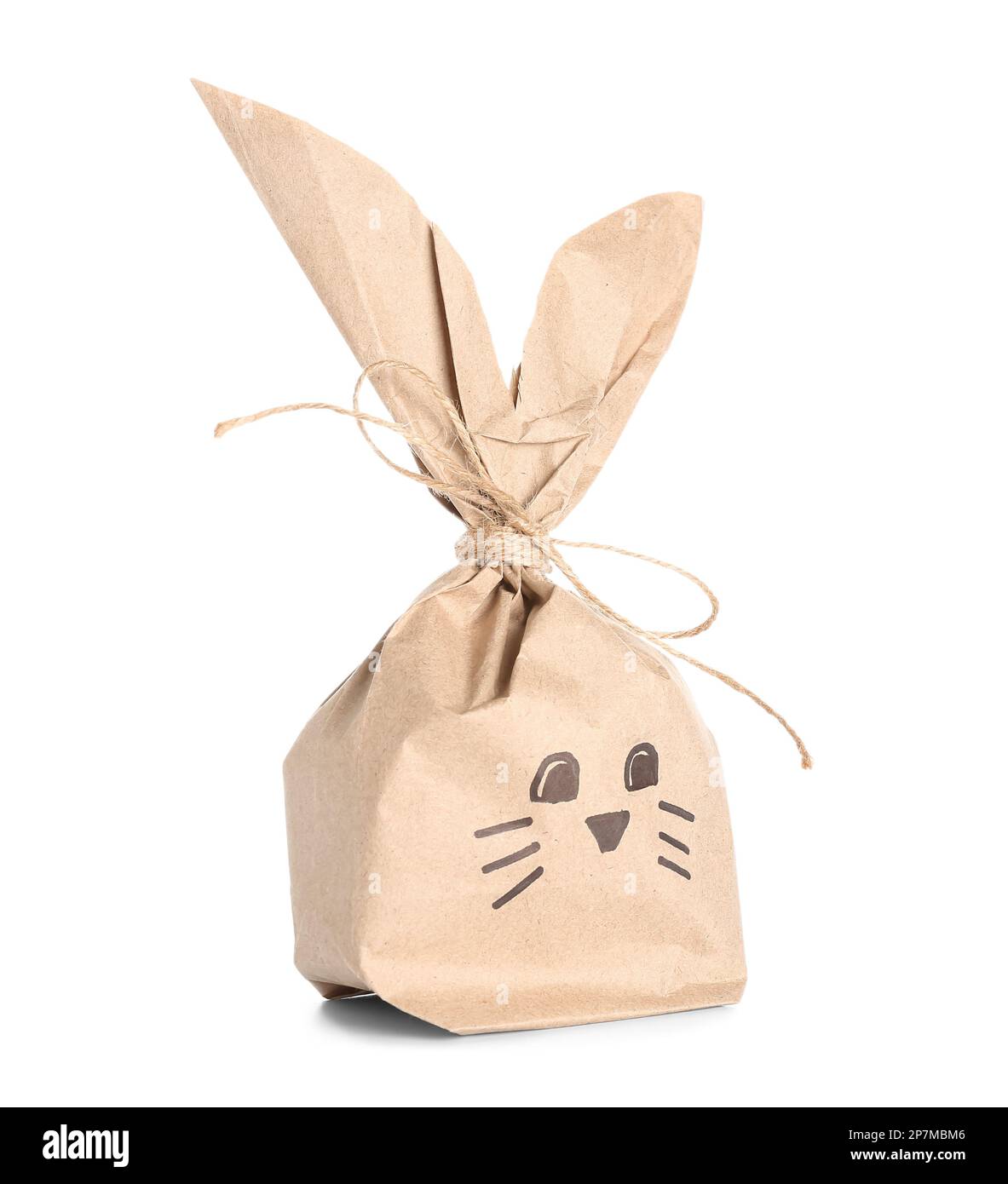 Easter bunny gift bag isolated on white background Stock Photo - Alamy